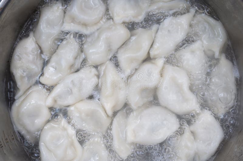 Boiling Dumplings in the Pot Stock Image - Image of cuisine, boil ...