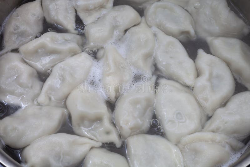 Boiling Dumplings in the Pot Stock Image - Image of gourmet, healthy ...