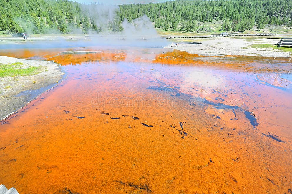 Boiling Firehole Lake stock photo. Image of scenery, minerals - 20915110