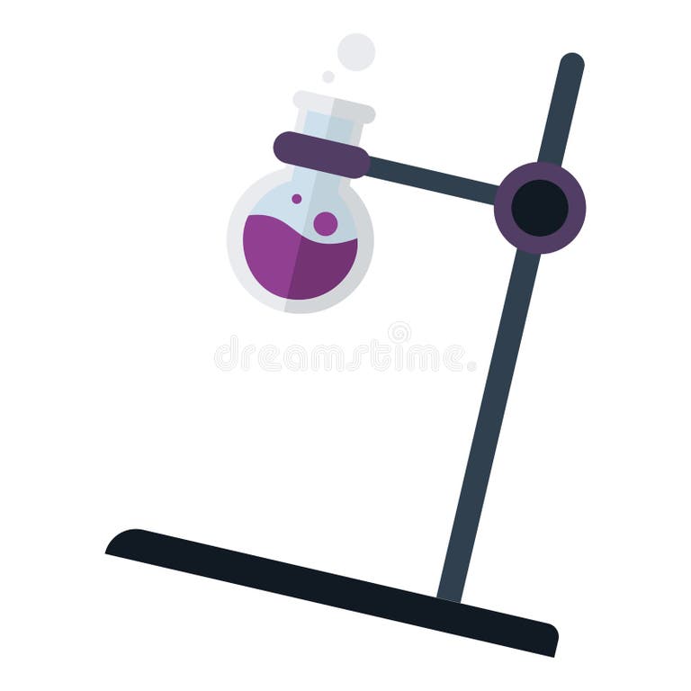 Boiling Flask on Stand. Vector Stock Vector - Illustration of flask ...