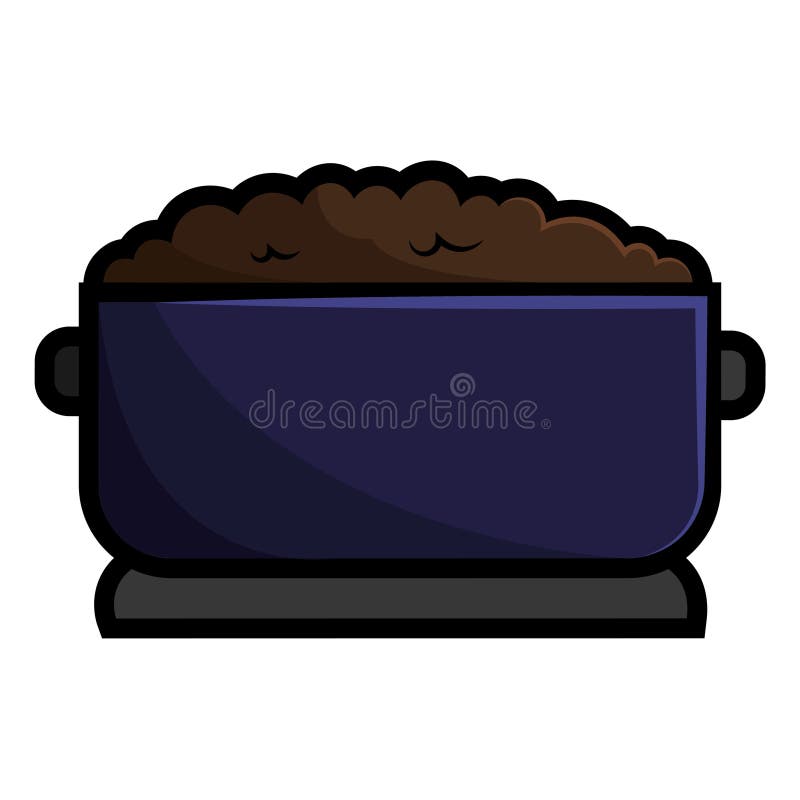 Boiling Food in Large Pot. Vector Stock Vector - Illustration of ...