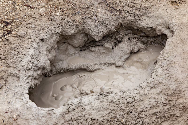 Boiling Hot Mud Spring at Yellowstone National Park Stock Image - Image ...