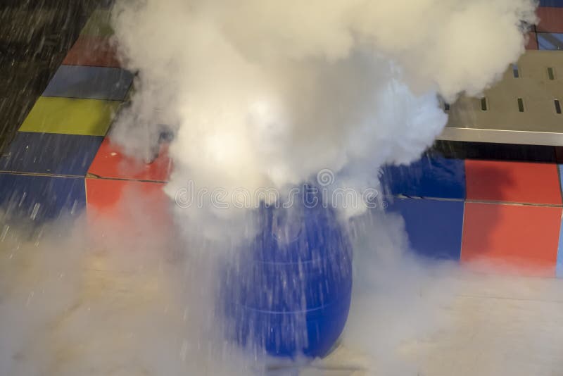 Boiling liquid nitrogen stock photo. Image of commercial - 187622266