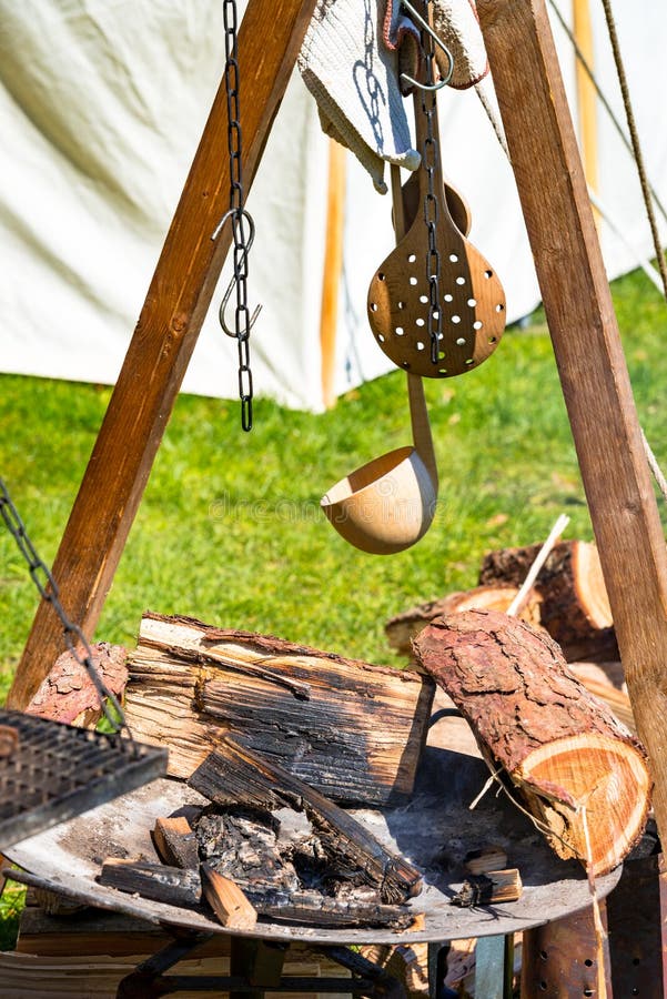 Boiling over the fire stock photo. Image of poland, campfire - 71140658