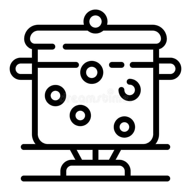 Boiling Pan Icon, Outline Style Stock Vector - Illustration of isolated ...