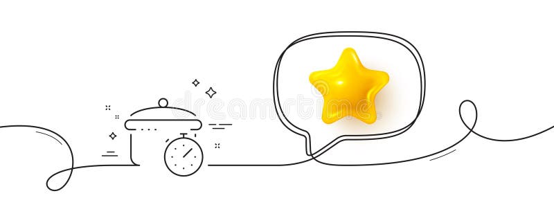 Boiling Pan Line Icon. Cooking Timer Sign. Food Preparation. Continuous ...