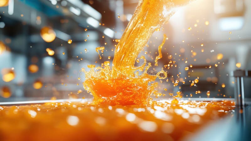Boiling Process of Orange Liquid in Kitchen Setting Stock Image - Image ...