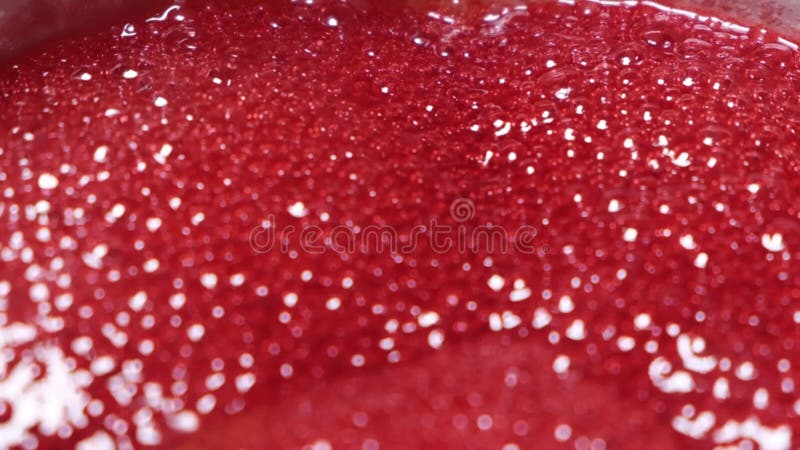 Boiling Red Bubbles. Bubbles Rising in a Thick Red Liquid Stock Footage ...