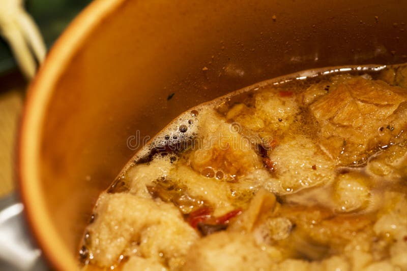 Boiling soup in a pot stock photo. Image of boiling, meat - 85372522