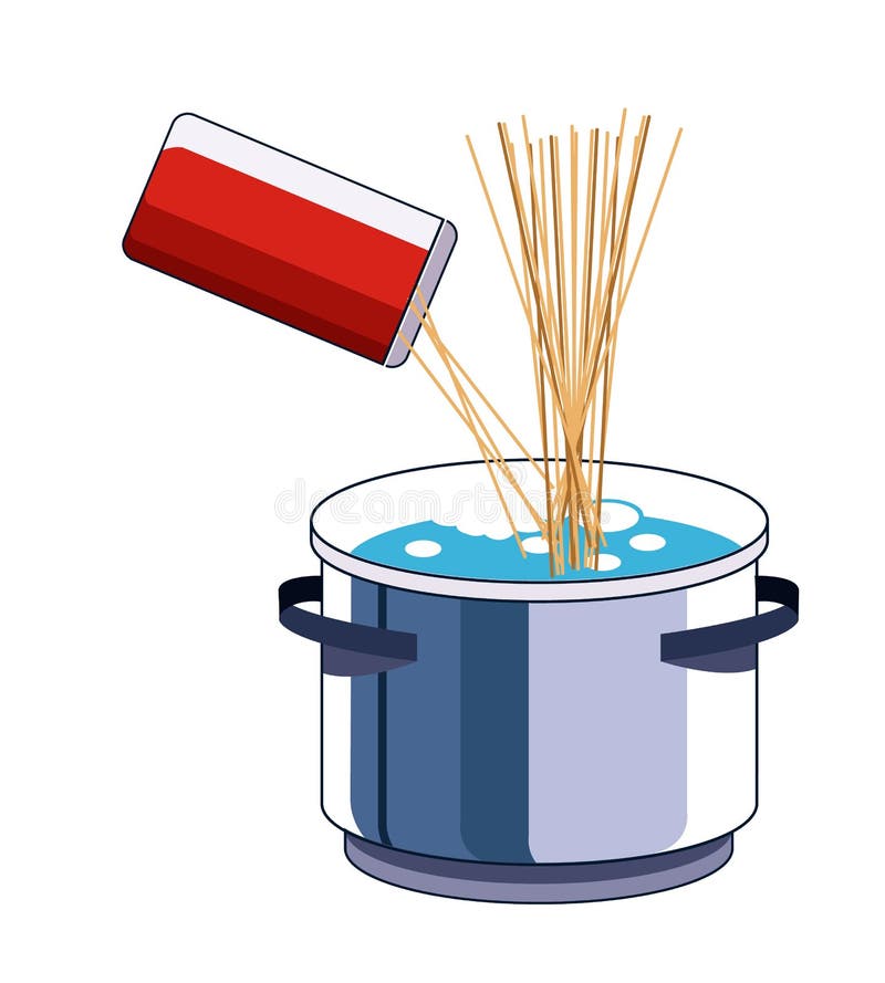 Cooking Pasta Boiling Water Stock Illustrations – 103 Cooking Pasta ...