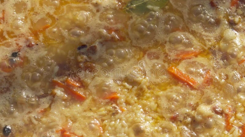 Boiling Surface during Preparation of Oriental Pilaf. Stock Video ...