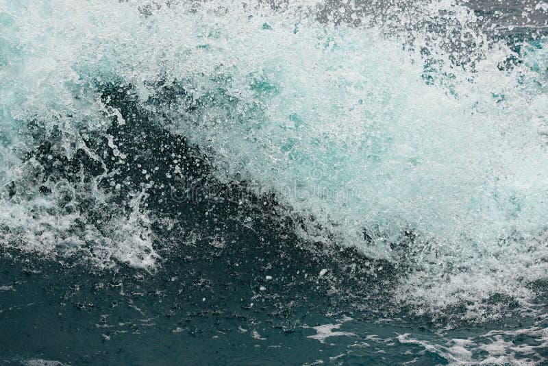 Boiling Surface of Water Under the Influence of Strong Wind. Splashes ...