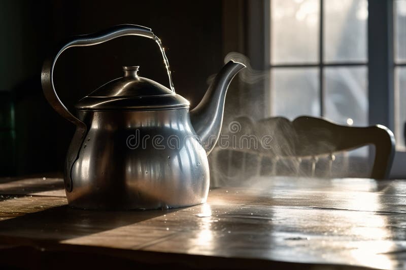 A Boilng Teapot with Steam Rising from it on a Table. AI Generative ...