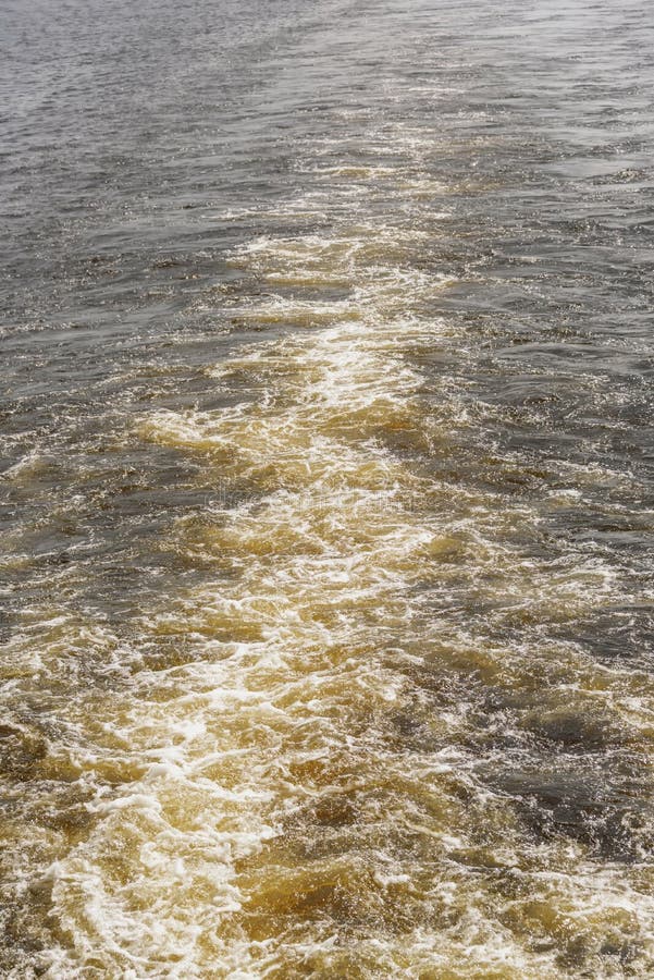 River Movement Along a Special Concrete Trench Made of Rings Stock ...
