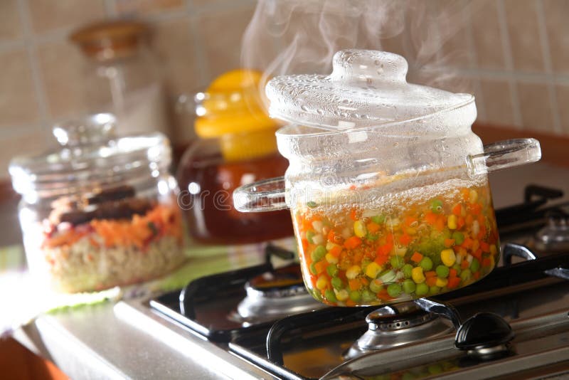 Boiling Vegetables on Stove Stock Image - Image of vegetable, proof ...