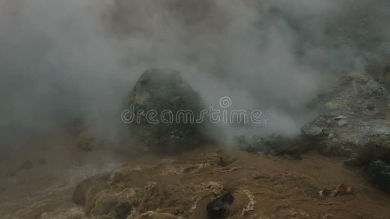 Boiling Water in Basin of Active Volcano Mutnovsky Stock Footage Video ...