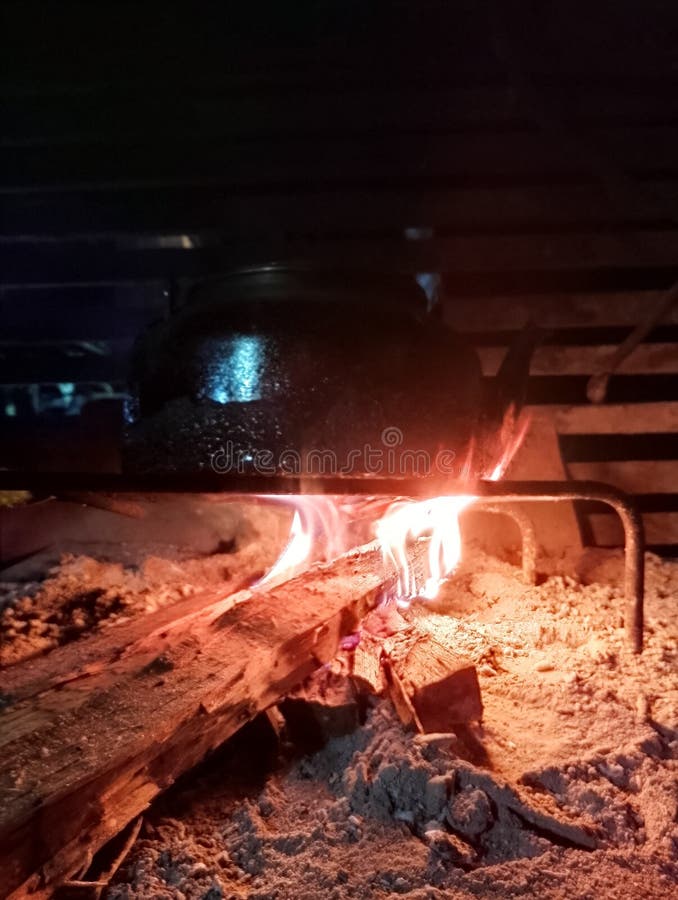 Boiling Water on a Bonfire, Simple and Traditional Stock Photo - Image ...