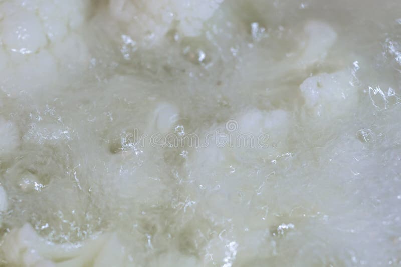 Boiling Water with Fresh Cauliflower Stock Image - Image of meal ...
