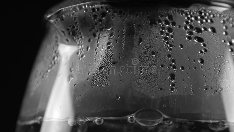 Boiling Water in Glass Kettle in the Dark Stock Video - Video of modern ...