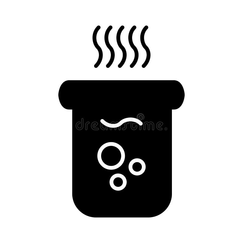 Boiling Water Icon Vector. Glass with Hot Water. on White Background ...