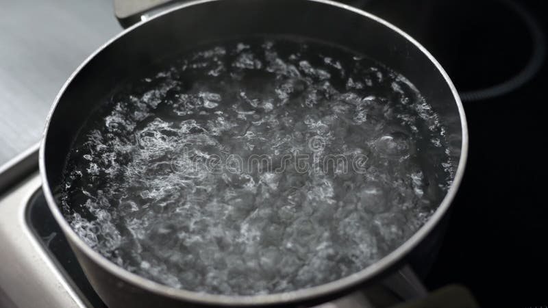Boiling Water in a Pot stock footage. Video of texture - 43572070