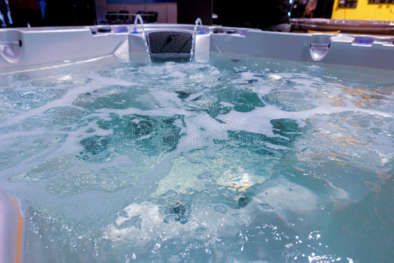Boiling Water in the Pool with Jacuzzi Stock Image - Image of enjoyment ...