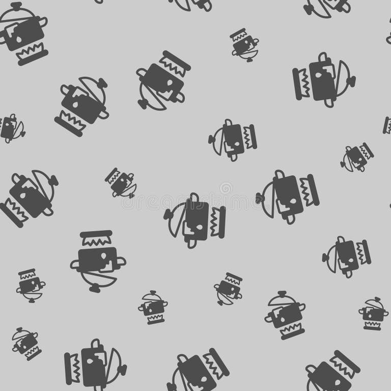 Boiling Water Pot on Fire Solid Seamless Pattern, Culinary Cooking Theme. Vector Graphics Stock ...