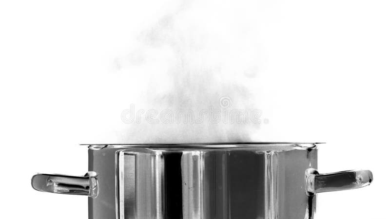Boiling Water in a Pot Bubbling Over with Pig Grill Buffet Footage ...