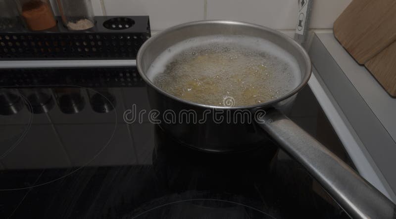 Boiling Water in a Saucepan. Pasta is Being Cooked Stock Image - Image ...