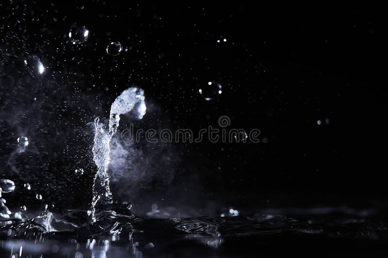 Boiling Water Splash with Steam on Black Background Closeup Stock Image ...