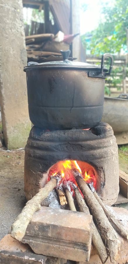 Boiling Water Using a Traditional Stove. Stock Photo - Image of water ...