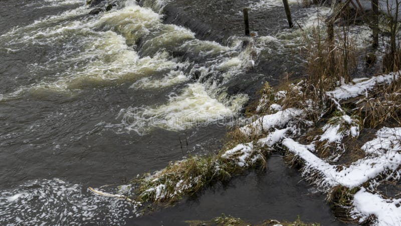 Boiling Water in a Winter River Under a Pedestrian Bridge. Abstract ...