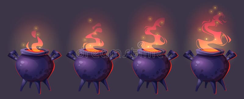 Boiling Witch Cauldron Sprite Set Stock Vector - Illustration of witch ...
