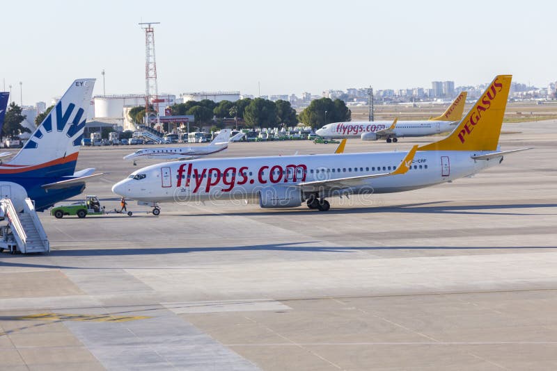 Boing 737- 800 from Pegasus Airline on Push Back in Antalya, Turkey ...