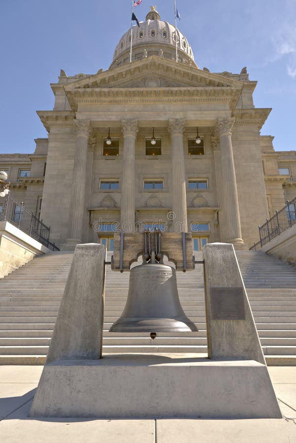 Boise Idaho State Capitol Building and Bell. Stock Image - Image of ...
