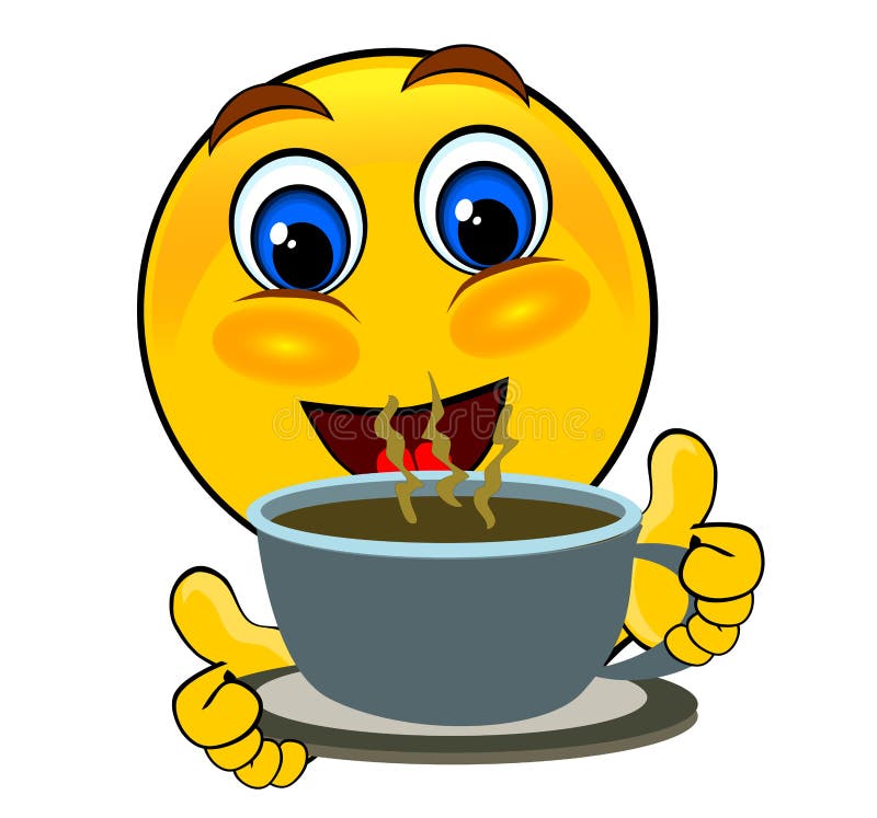 Café De Boissons D'émoticônes De Sourire Illustration Stock ...