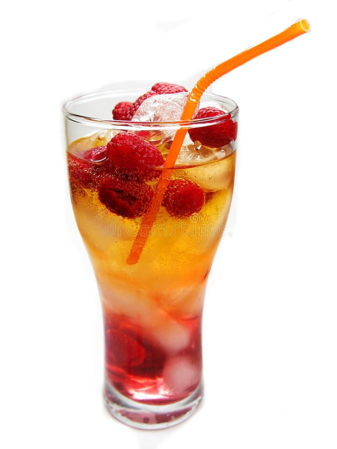 Boisson Froide De Jus De Fruit Avec La Framboise Photo stock - Image du ...