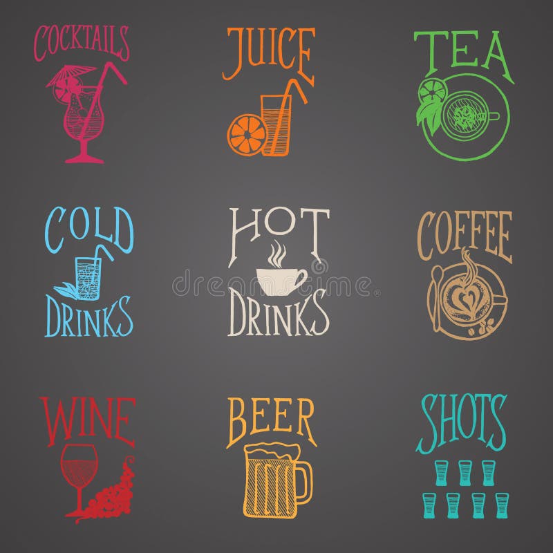 Boit Des Icônes De Menu - Style Latin Illustration de Vecteur ...