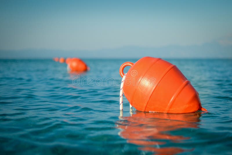 Boje im Meer stockbild. Bild von während, orange, blau - 41933731