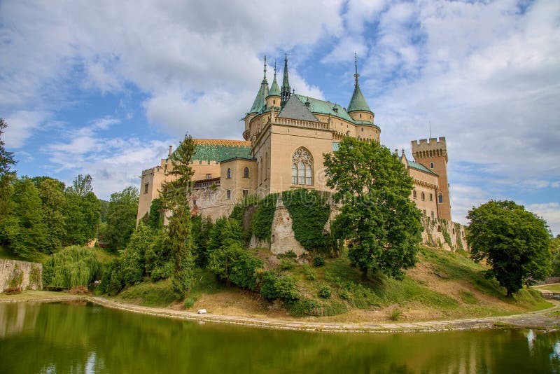 Bojnice castle in Slovakia stock image. Image of walls - 154291905