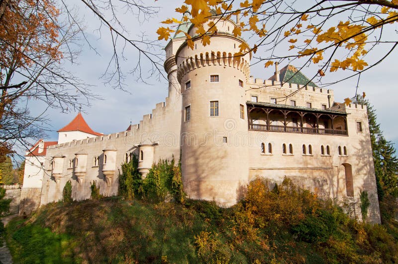 Bojnice castle at sunset stock image. Image of outdoor - 51960705