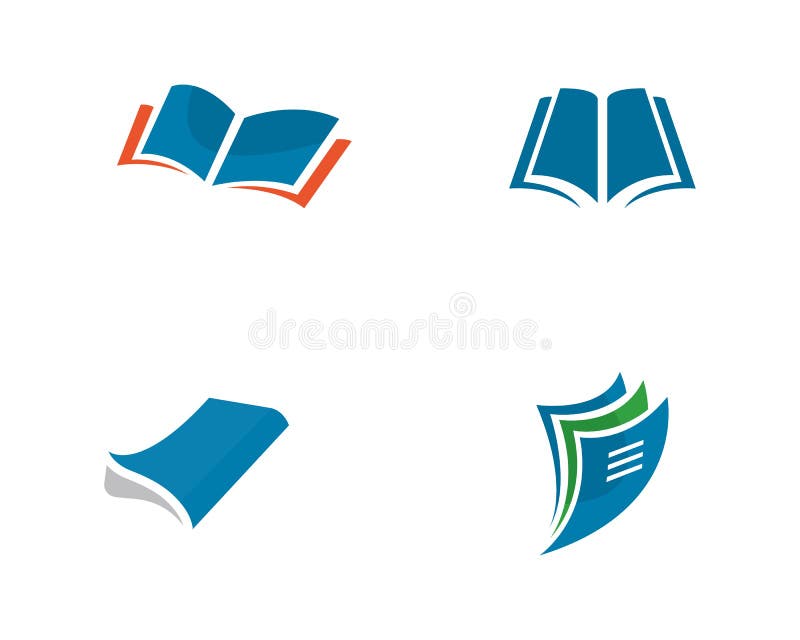 Bok Logo Template vektor illustrationer. Illustration av utbildning ...