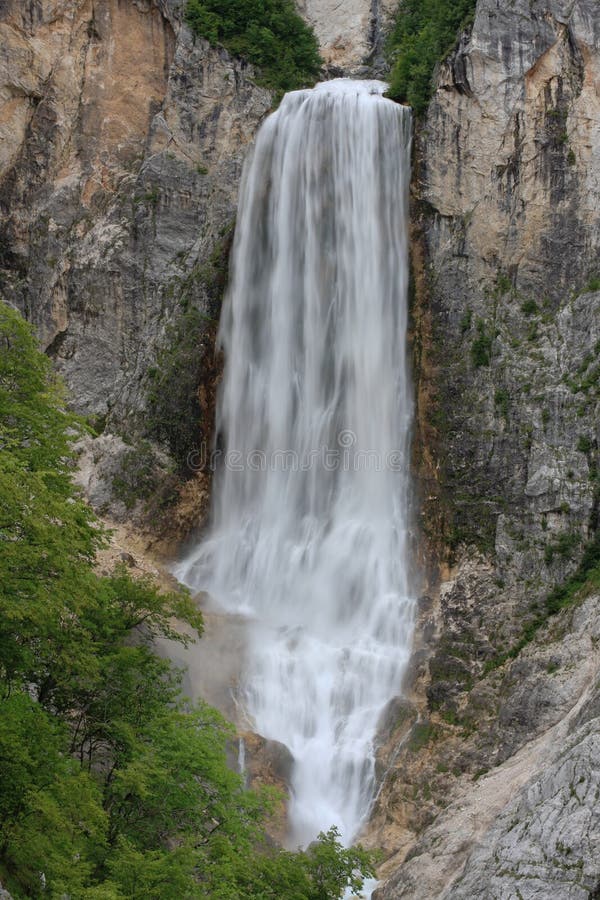 Boka waterfall stock photo. Image of trees, forest, isonzo - 22955984