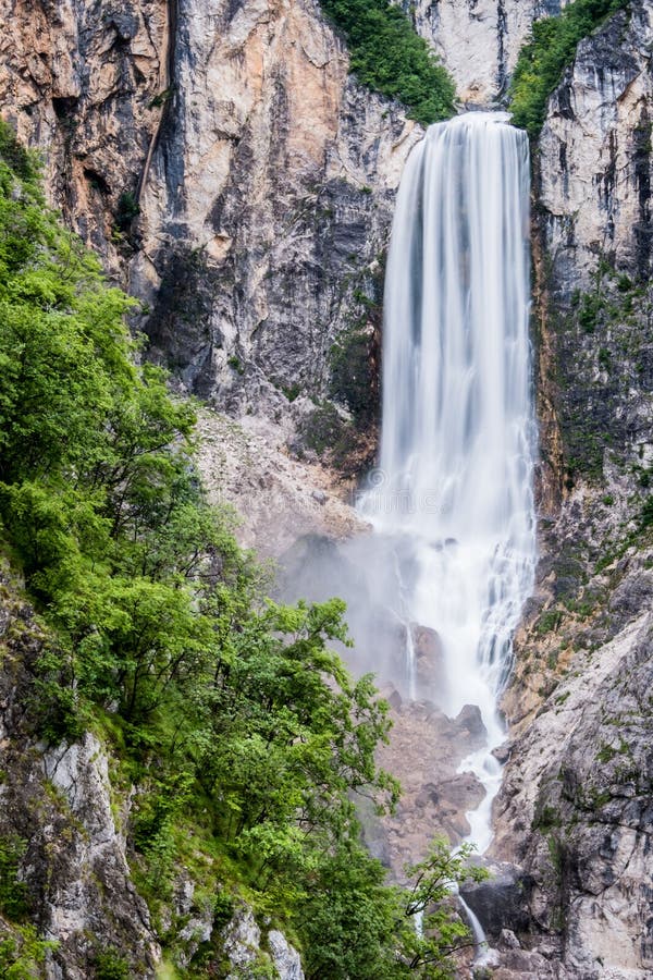 Boka Waterfall in Bovec, Slovenia Stock Image - Image of viewpoint ...