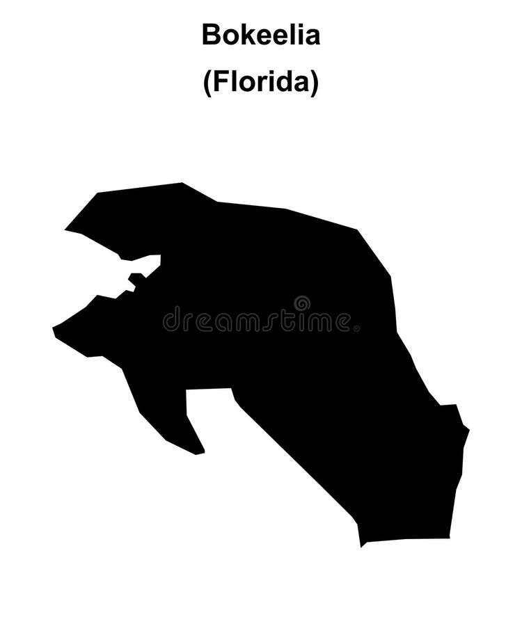 Bokeelia outline map stock vector. Illustration of border - 386146589