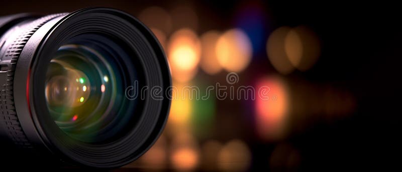 Bokeh Background with Camera Lens. Created with Generative AI Stock ...