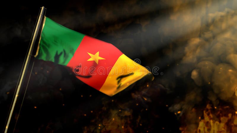 Bokeh Cameroon Flag on Smoke with Sun Rays Background - Cataclysm ...