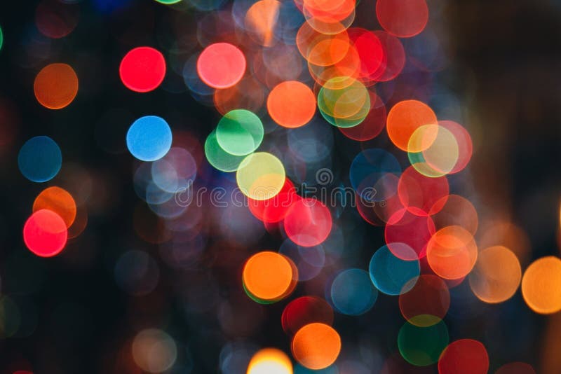 Bokeh. Defocused Multi Colored Lights, Christmas Background Abstract ...