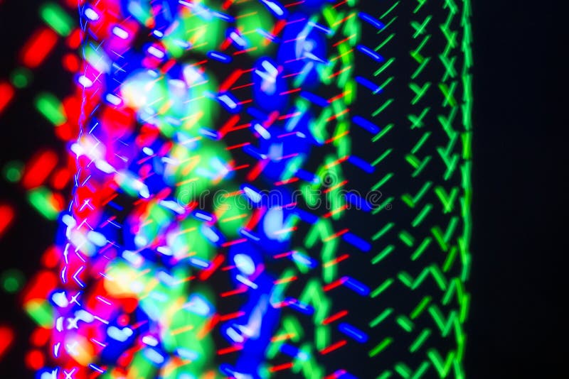 Bokeh Dynamic Colored Lights on Black Background Stock Photo - Image of ...