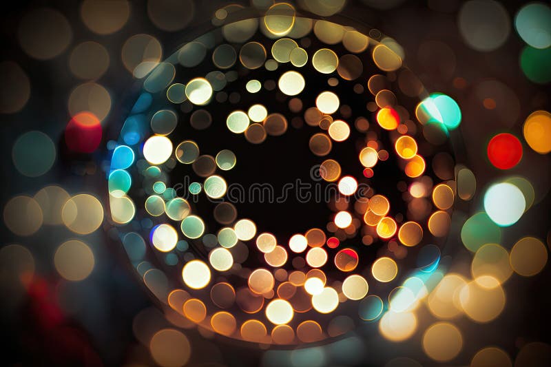 Bokeh Effect of Christmas Lights in a Circular Pattern Stock ...
